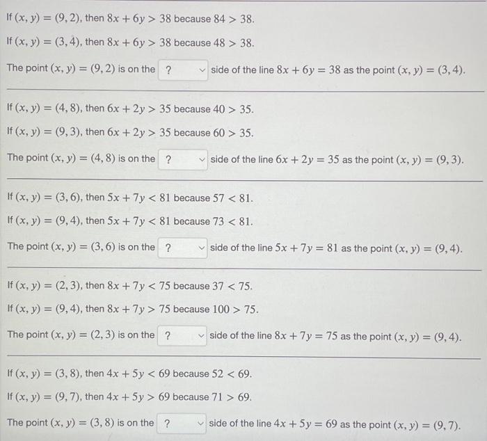 The graph of 7x+5y=83 is a The graph of (x,y)=(4,9) | Chegg.com