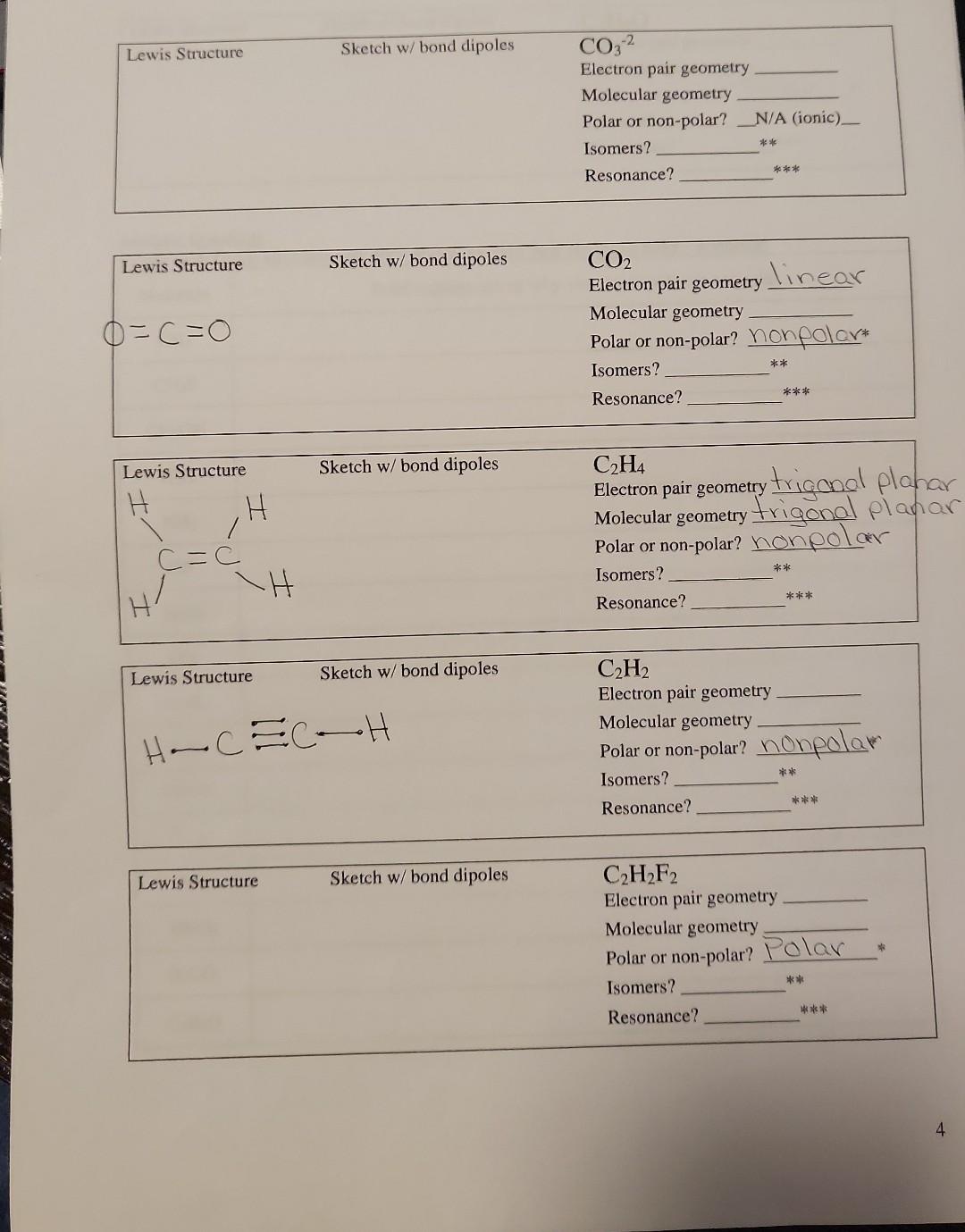 Solved Procedure: 1) Draw the Lewis Structure 2) Build the | Chegg.com