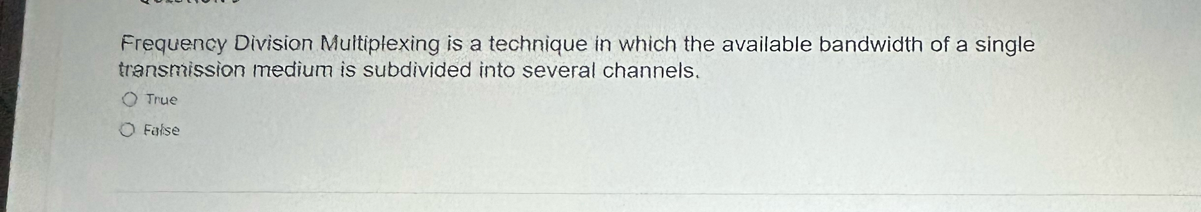 Solved Frequency Division Multiplexing is a technique in | Chegg.com
