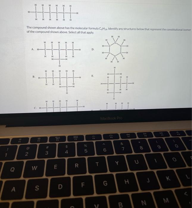 Solved The compound shown above has the molecular formula | Chegg.com