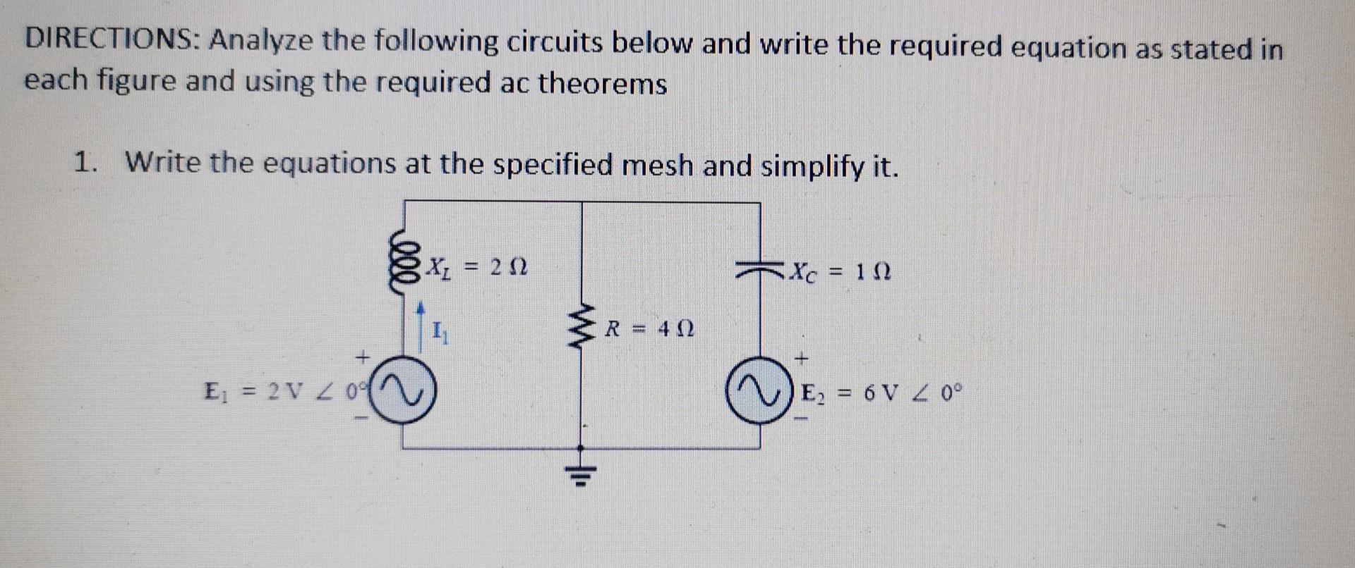 Solved DIRECTIONS: Analyze the following circuits below and | Chegg.com