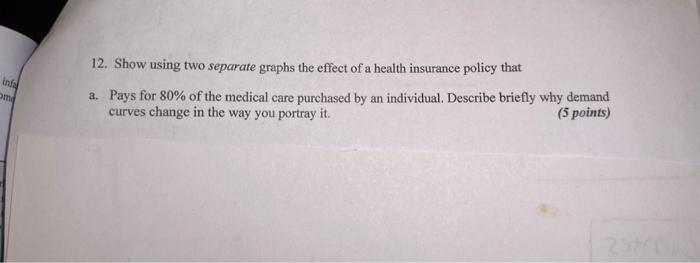 Solved 12. Show using two separate graphs the effect of a | Chegg.com