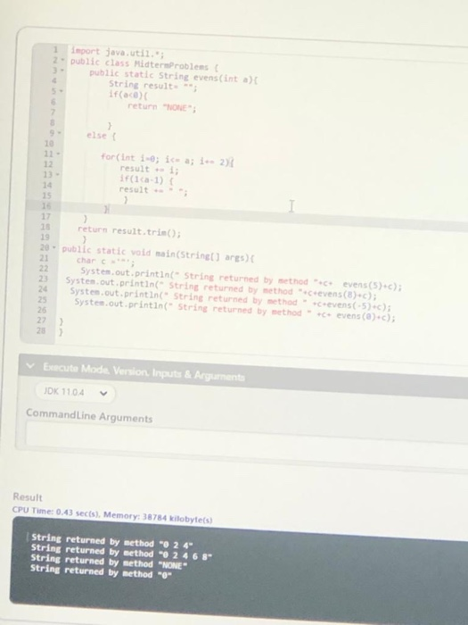 Solved 3. Write a public static method named evens that | Chegg.com