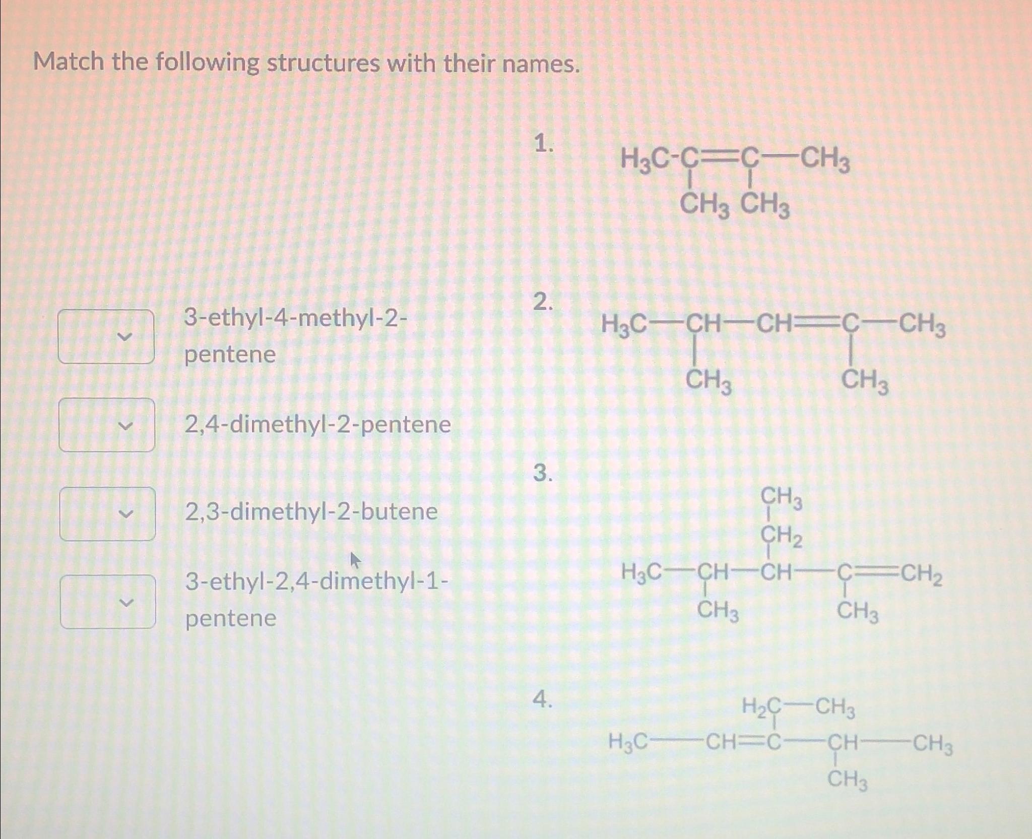 Solved Match the following structures with their | Chegg.com