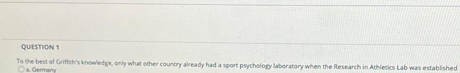 Solved QUESTION 1To the best of Griffith's knowledge, only | Chegg.com