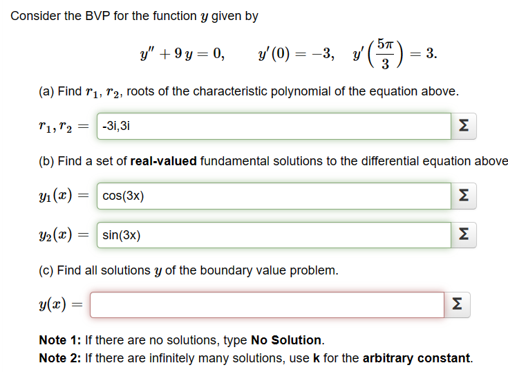 Solved Consider the BVP for the function y ﻿given | Chegg.com