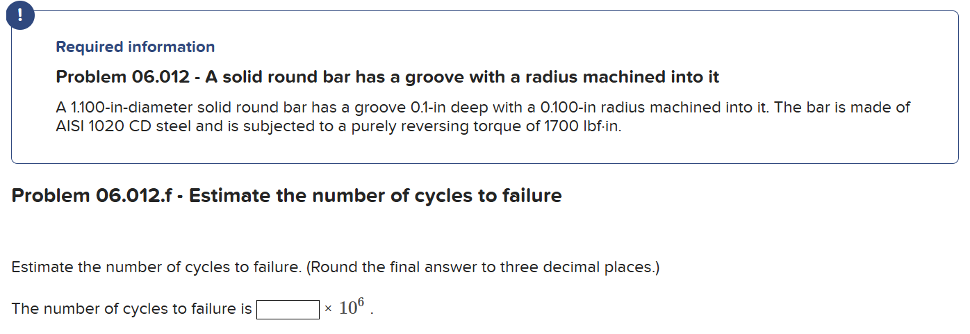 Solved !Required informationProblem 06.012 - ﻿A solid round | Chegg.com