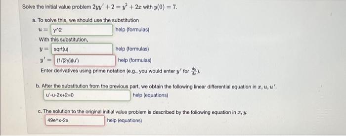 Solved olve the initial value problem yy′+x=x2+y2 with | Chegg.com