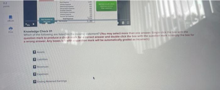 Solved Knowledge Check O1 question mark to produce a cheick | Chegg.com