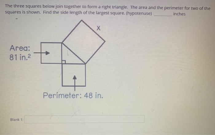 Solved The three squares below join together to form a right | Chegg.com