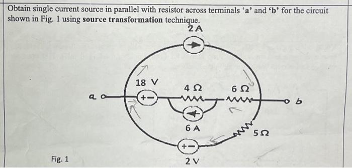 Solved Obtain single current source in parallel with | Chegg.com