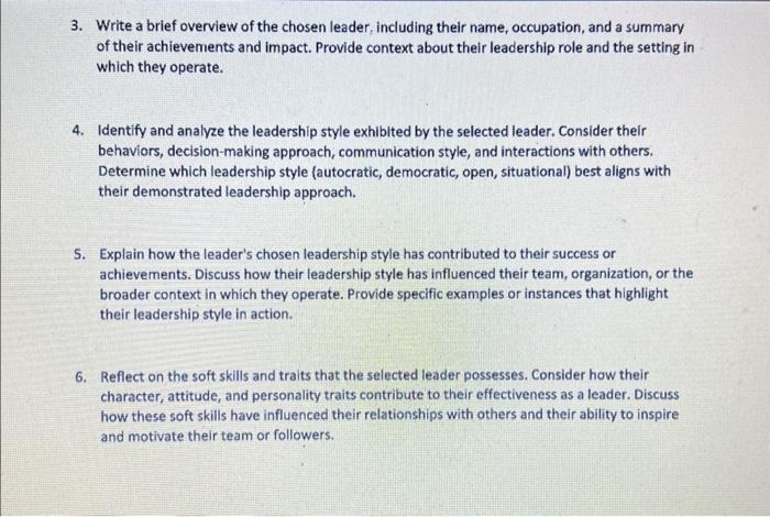 Solved Assignment: Real-World Leaders and Leadership Styles | Chegg.com