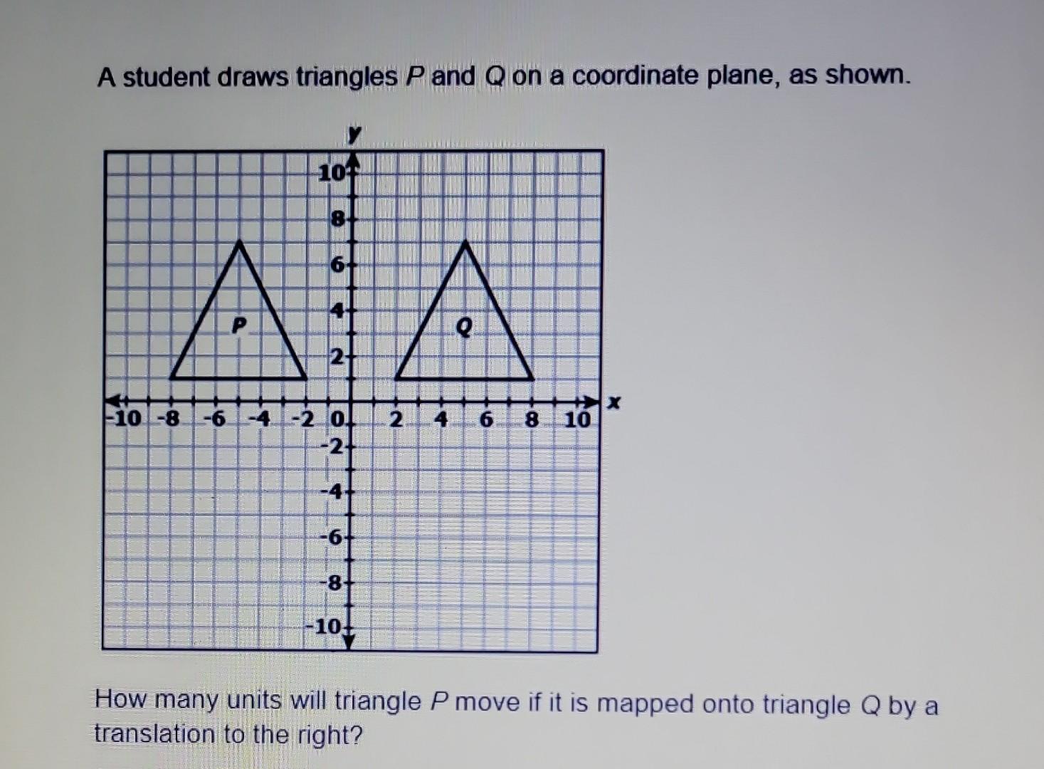 Solved A student draws triangles P and Q on a coordinate | Chegg.com