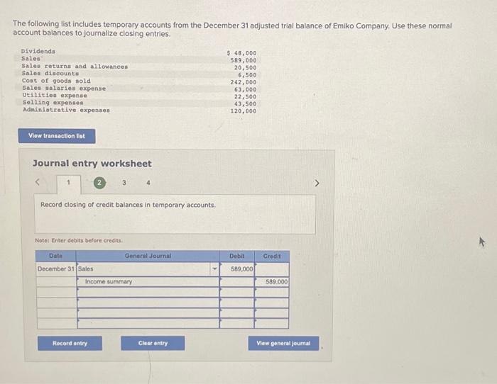 Solved The following list includes temporary accounts from | Chegg.com
