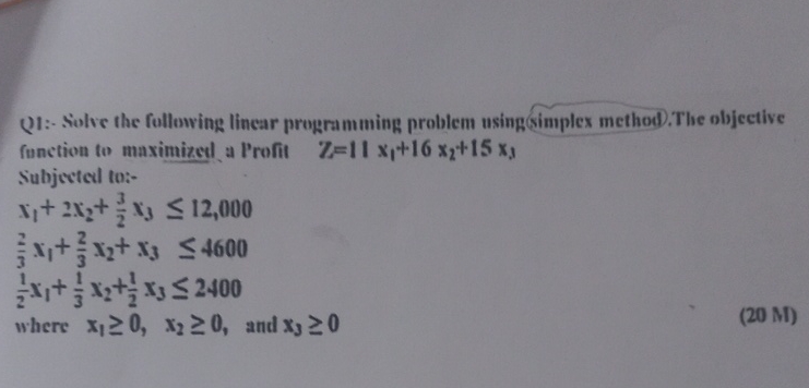 Solved Q1:- ﻿Solve the following linear programming problem | Chegg.com