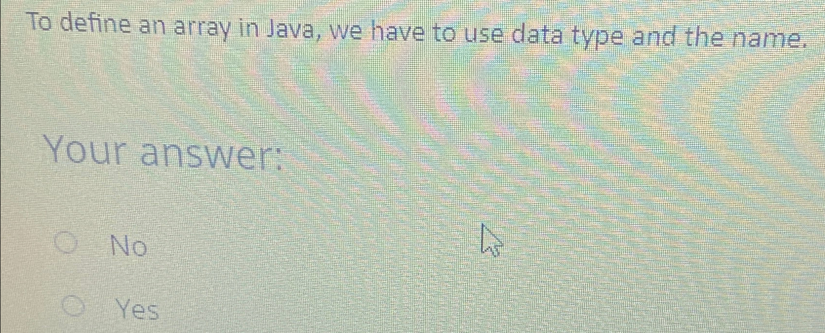 Solved To define an array in Java, we have to use data type | Chegg.com