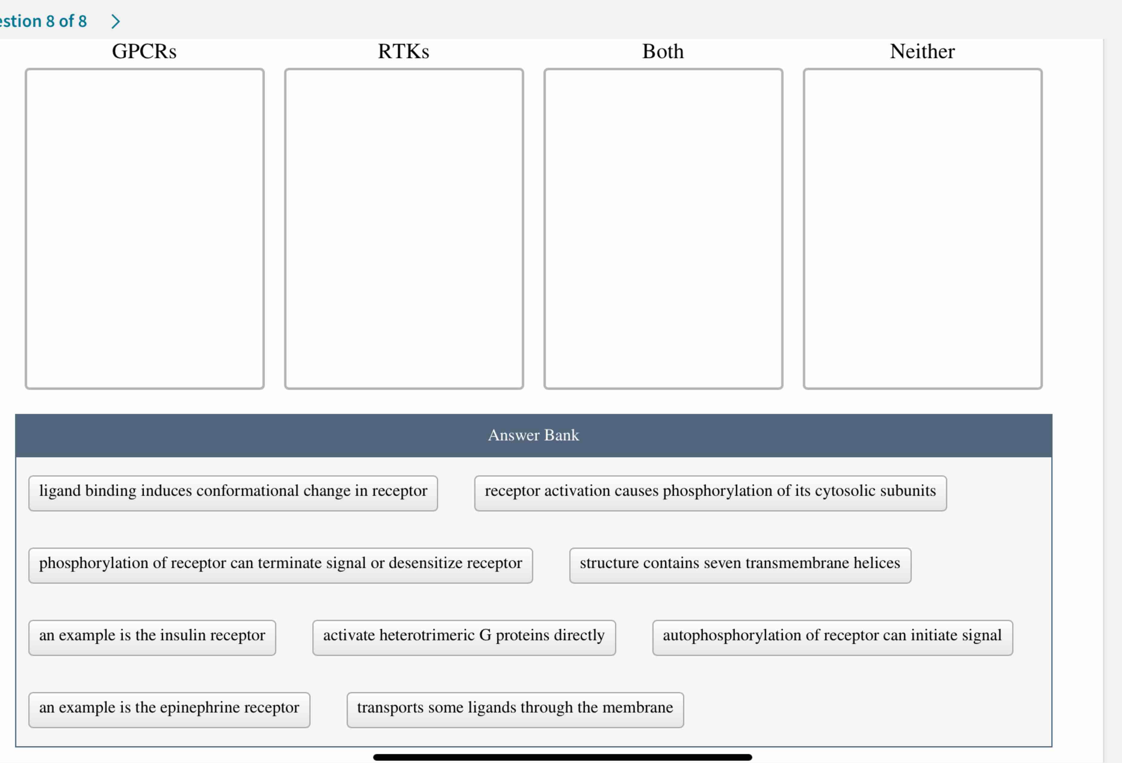Solved Answer Bankligand binding induces conformational | Chegg.com