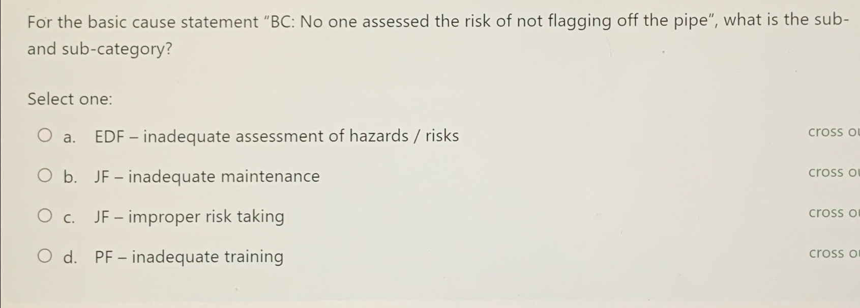 Solved For the basic cause statement "BC: No one assessed | Chegg.com