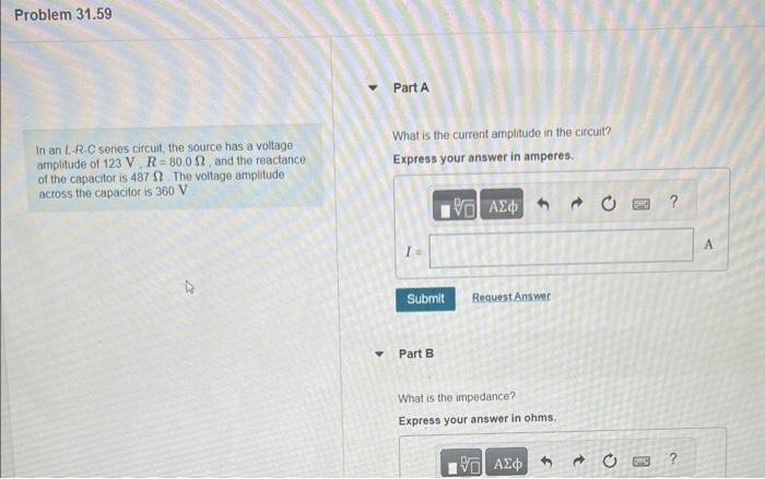 Solved What is the current amplitude in the circuit? In an | Chegg.com