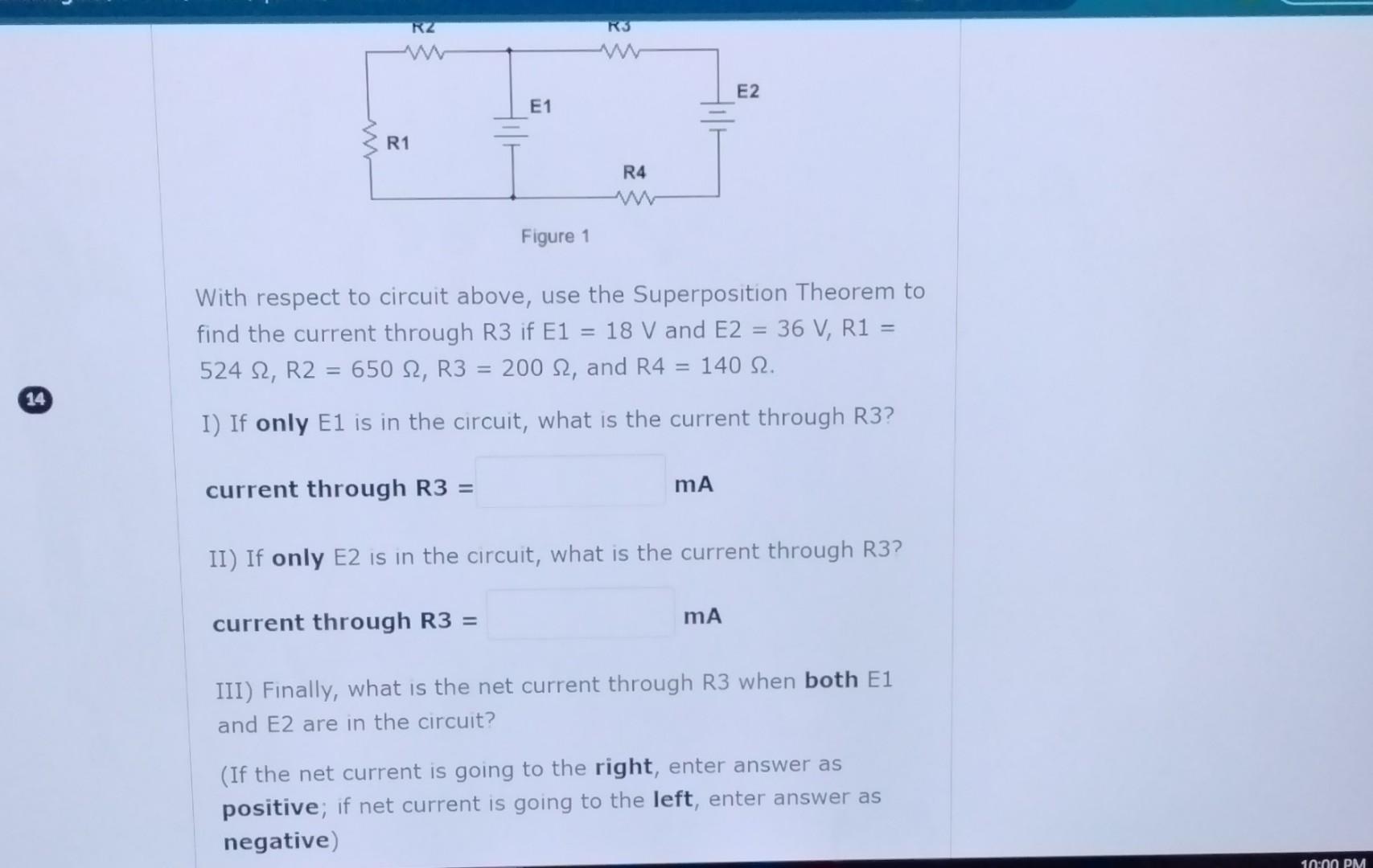 Solved With respect to circuit above, use the Superposition | Chegg.com