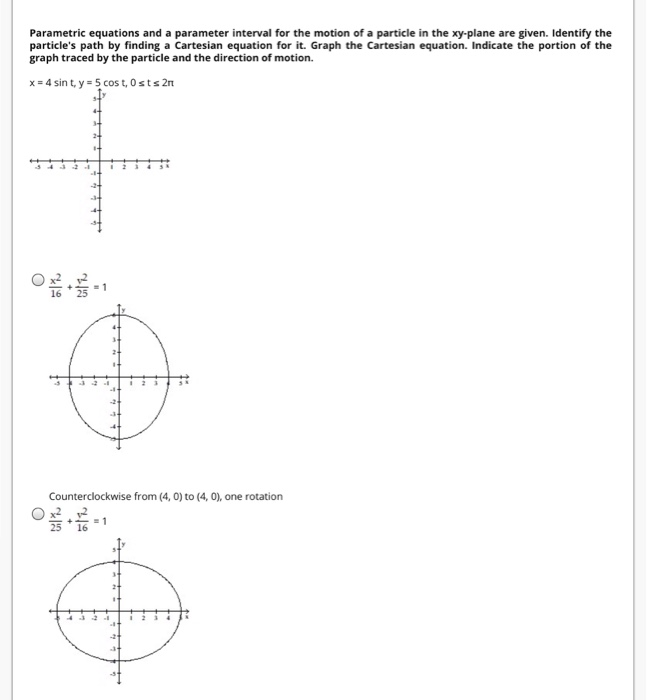 Solved Parametric equations and a parameter interval for the | Chegg.com