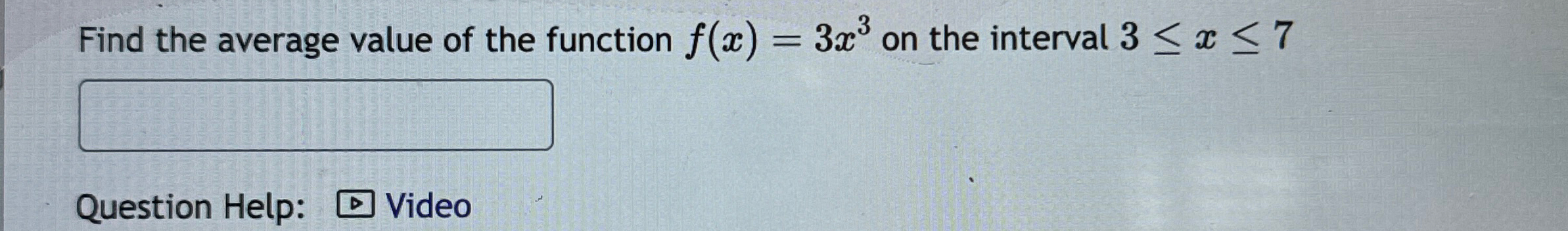 Solved Find the average value of the function f(x)=3x3 ﻿on | Chegg.com