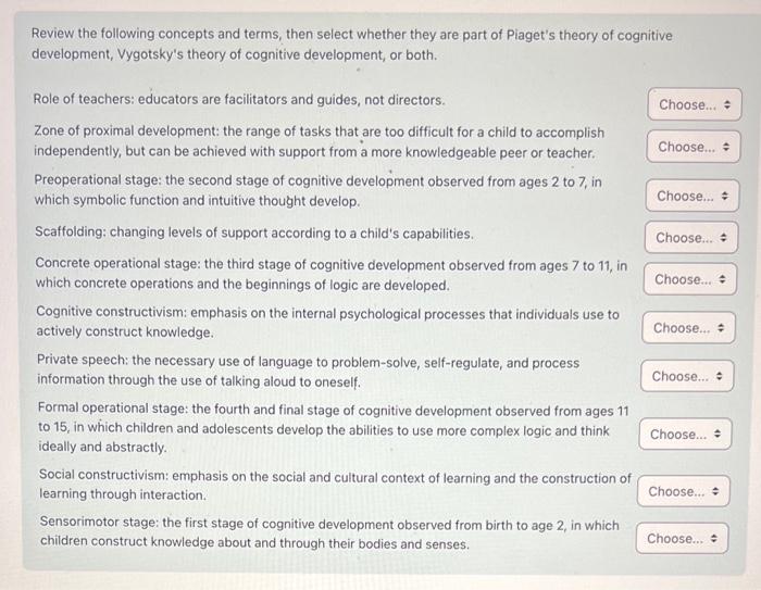 Solved Review the following concepts and terms, then select | Chegg.com