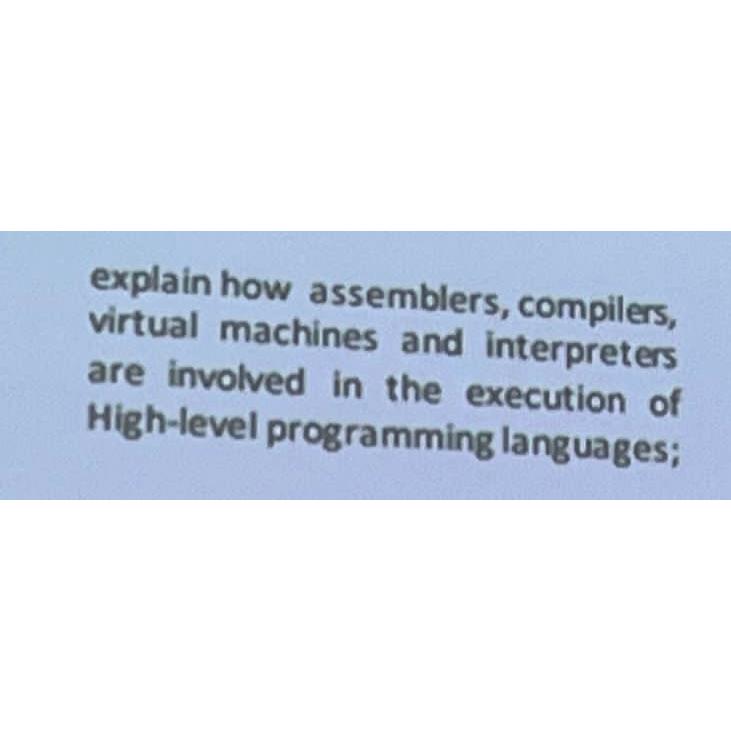 Solved Explain How Assemblers Compilers Virtual Machines