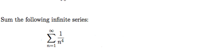 Solved Sum the following infinite series: | Chegg.com