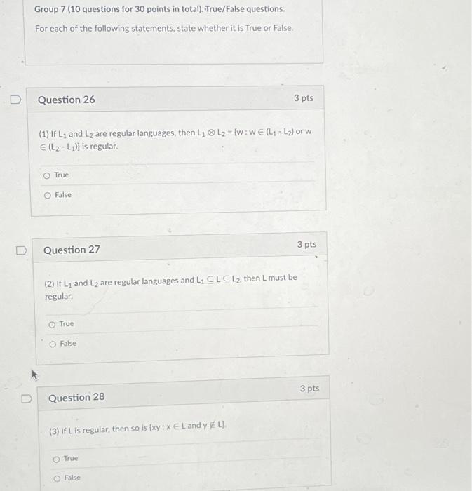 Solved Group 6 (Two questions for 10 points in total). | Chegg.com