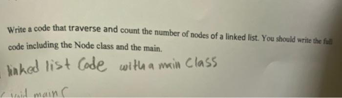 Solved Write a code that traverse and count the number of | Chegg.com