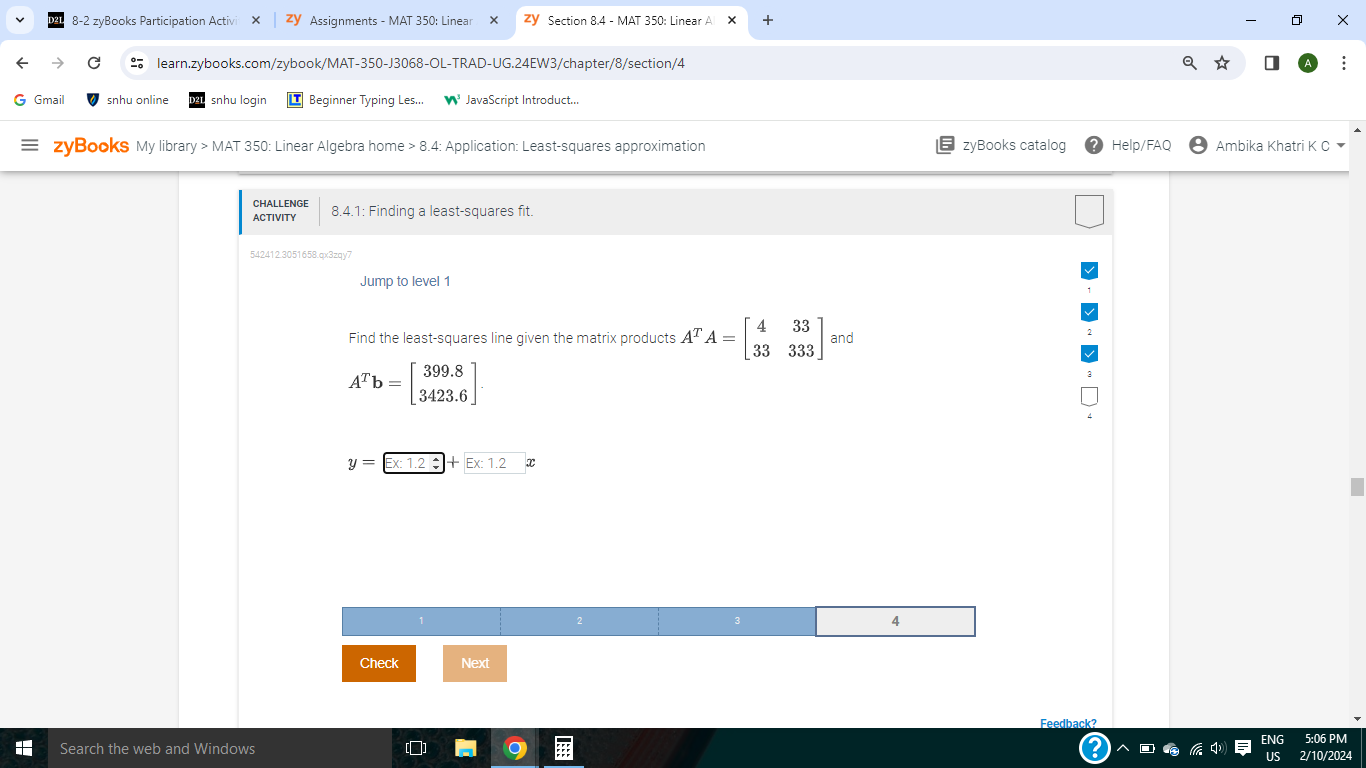 Solved Jump to level 1Find the least-squares line given the | Chegg.com