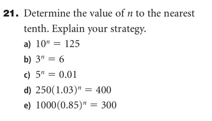 Solved 21. Determine the value of n to the nearest tenth. | Chegg.com