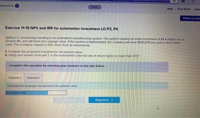 Solved zrhew Homework farved Help Save & Exit Subr Check my | Chegg.com