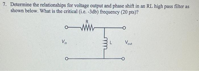 Solved 7. Determine the relationships for voltage output and | Chegg.com