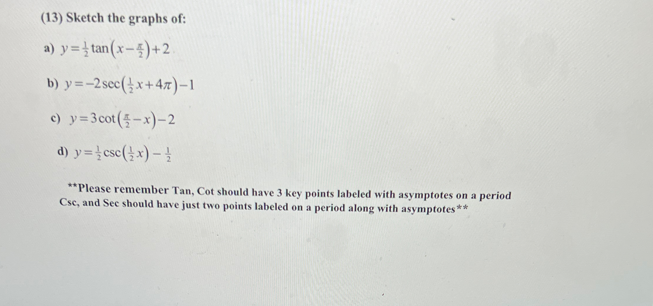 Solved (13) ﻿Sketch the graphs | Chegg.com