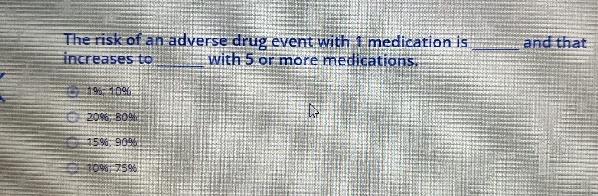 Solved The risk of an adverse drug event with 1 ﻿medication | Chegg.com