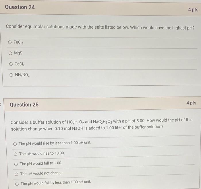 Solved Consider equimolar solutions made with the salts | Chegg.com