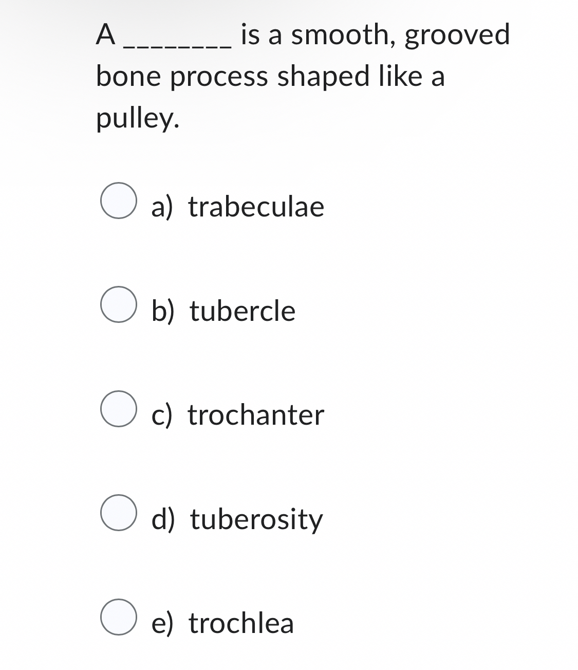 Solved A is a smooth, grooved bone process shaped like a | Chegg.com