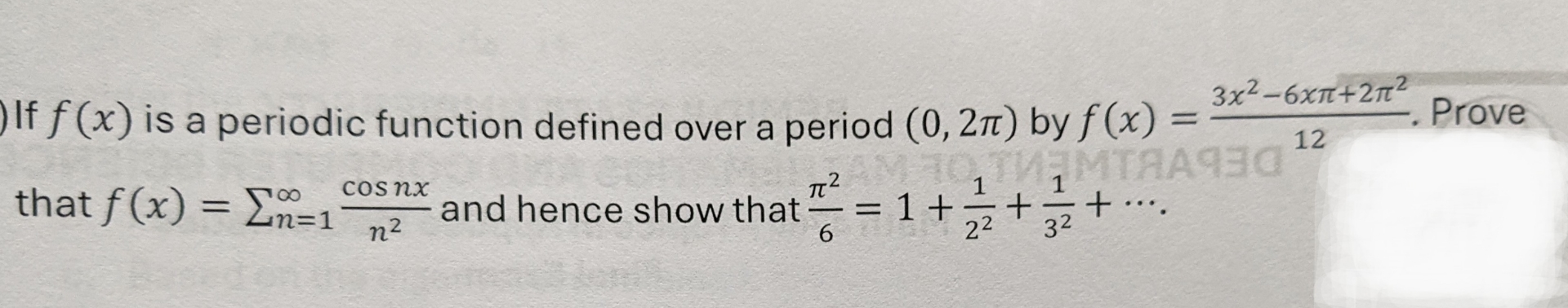 Solved If F X is A Periodic Function Defined Over A Period