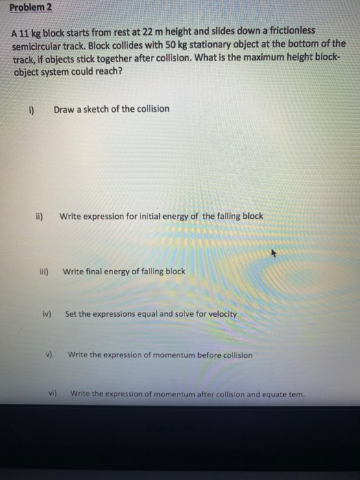 Solved Problem 2 A 11 kg block starts from rest at 22 m | Chegg.com