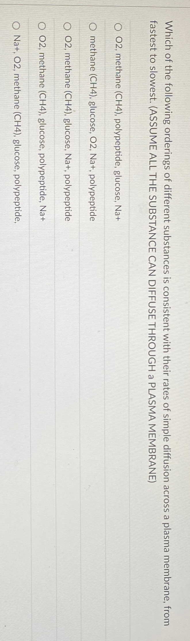 Solved Which of the following orderings of different | Chegg.com