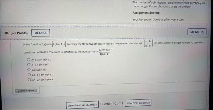 Solved The number of submissions remaining for each question | Chegg.com