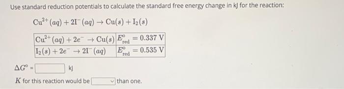 Solved Cu2+(aq)+2I−(aq)→Cu(s)+I2(s) | Chegg.com