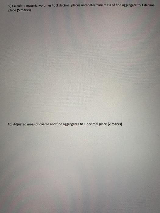 Solved Question 1: Using the ACI absolute volume mix design | Chegg.com