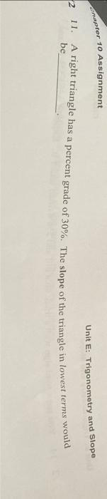 Solved Unit E: Trigonometry and Slope clarification from | Chegg.com