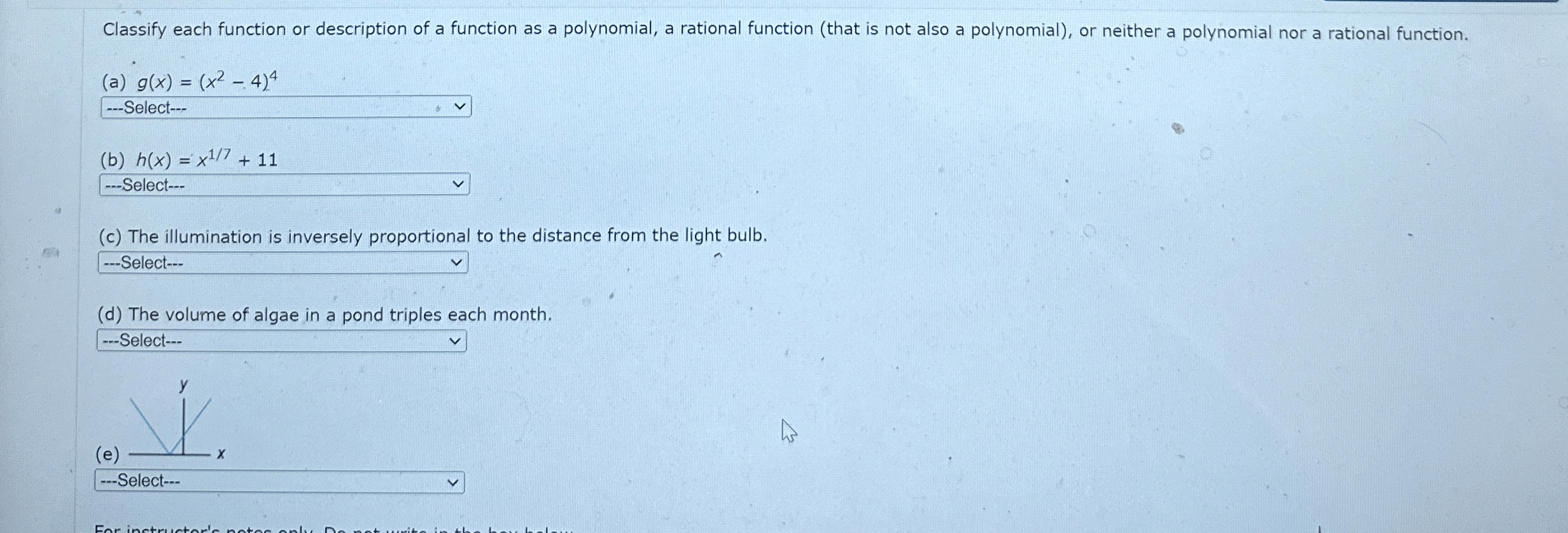 Solved Classify each function or description of a function | Chegg.com
