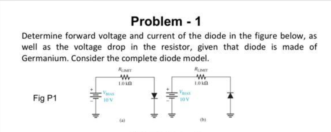 Solved Problem - 1Determine forward voltage and current of | Chegg.com