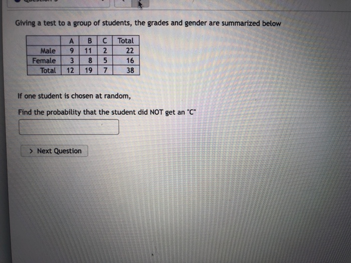 Solved Giving a test to a group of students, the grades and | Chegg.com