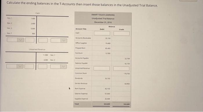 Solved Calculate the ending balances in the T-Accounts then | Chegg.com
